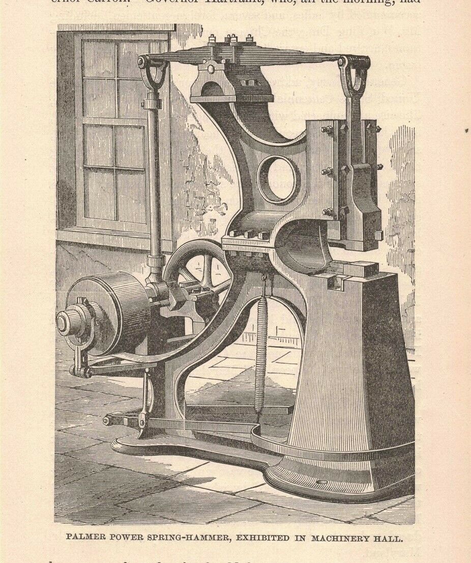 1876 Palmer Power Spring-Hammer Victorian Era Engraving 2T1-57j ...