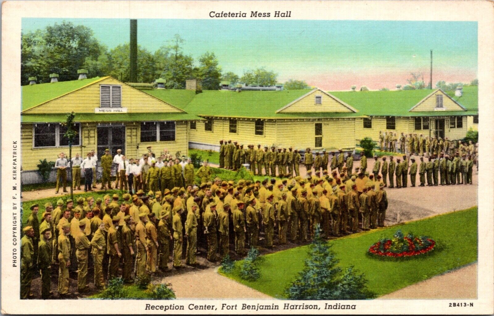 Linen Postcard Cafeteria Mess Hall at Fort Benjamin Harrison, Indiana ...