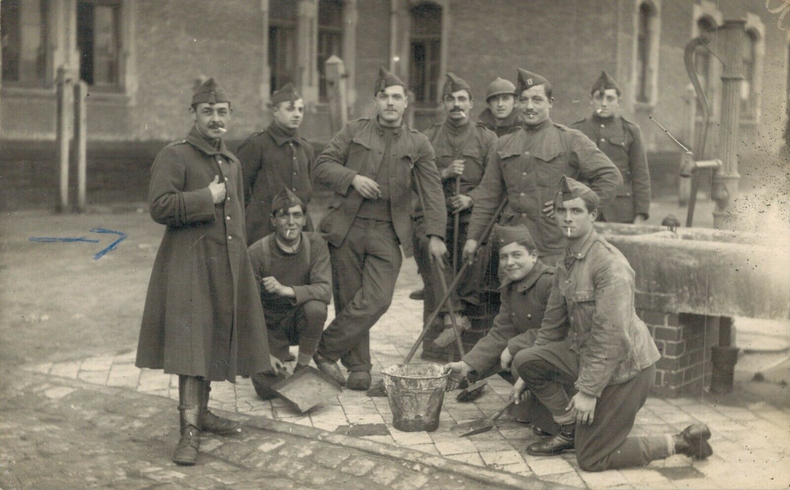Military World War Group Portrait Army Cleaning Vintage RPPC 07.38 ...