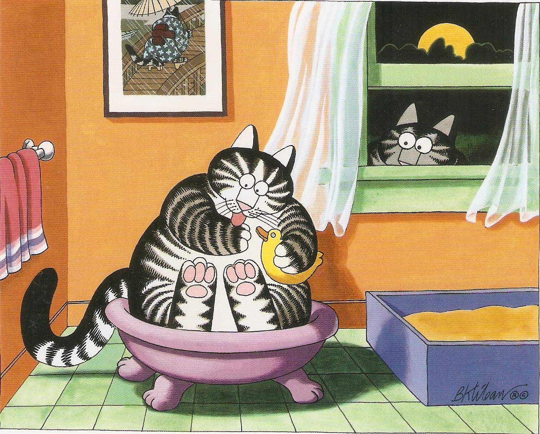 "Kliban Cats by B. Kliban. In the toilet" Modern American PC. Size 16.5 ...