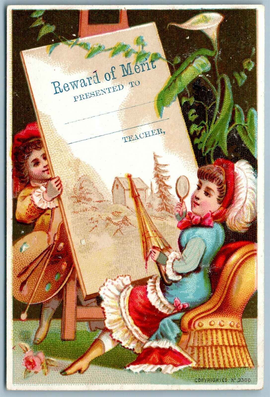 Teacher Reward of Merit Antique Advertising Victorian Trade Card ...