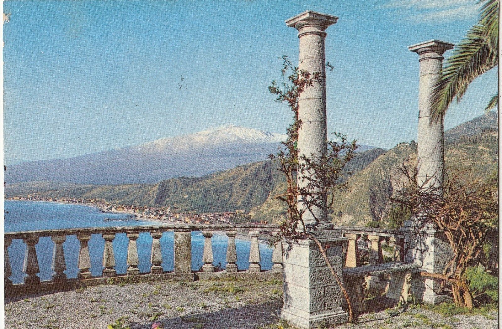 BF23120 taormina panoramica da villa falconara italy front/back image ...