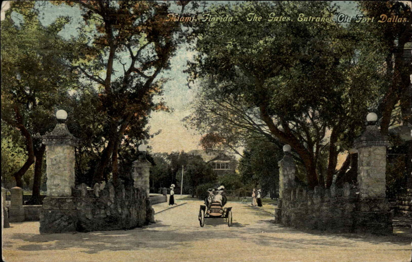 Miami Florida FL Old Fort Dallas Entrance Gate c1900s-10s Postcard ...