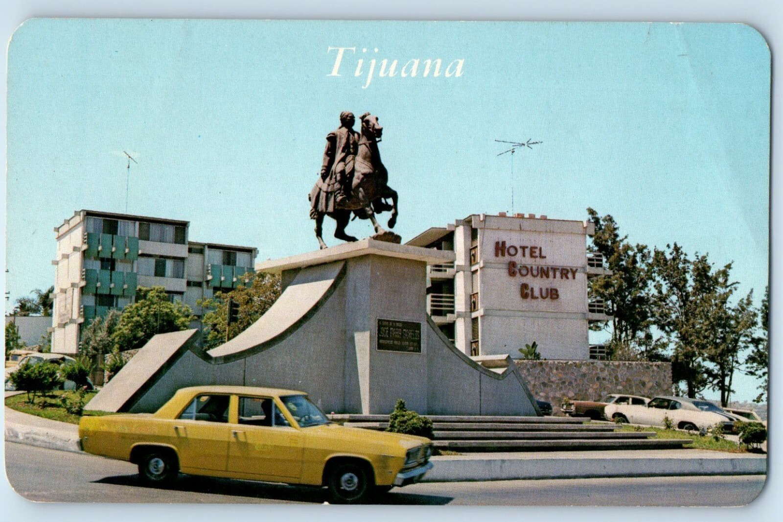 Tijuana Baja California Mexico Postcard Hotel Country Club and Monument ...