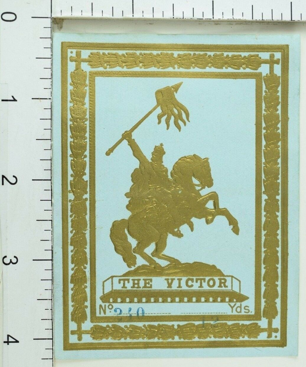 1880's-90's Lovely The Victor Dresden Fabric Label, Gold & Blue ...
