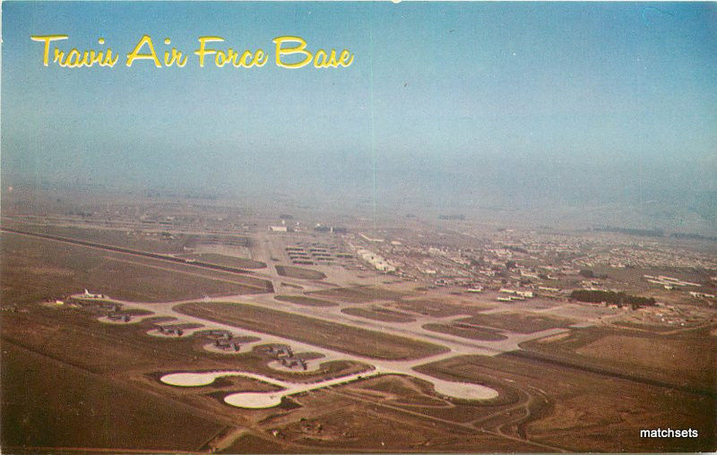 1960's Aerial View Travis Air Force Base Military Hakanson postcard ...