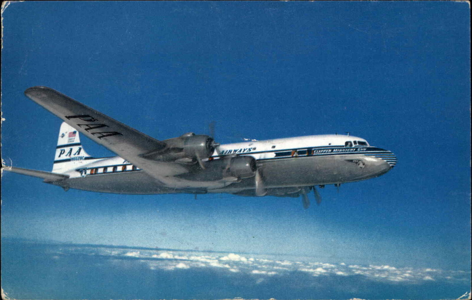 Pan American World Airlines Super-6 Clipper Jet Airliner Plane 1950s ...