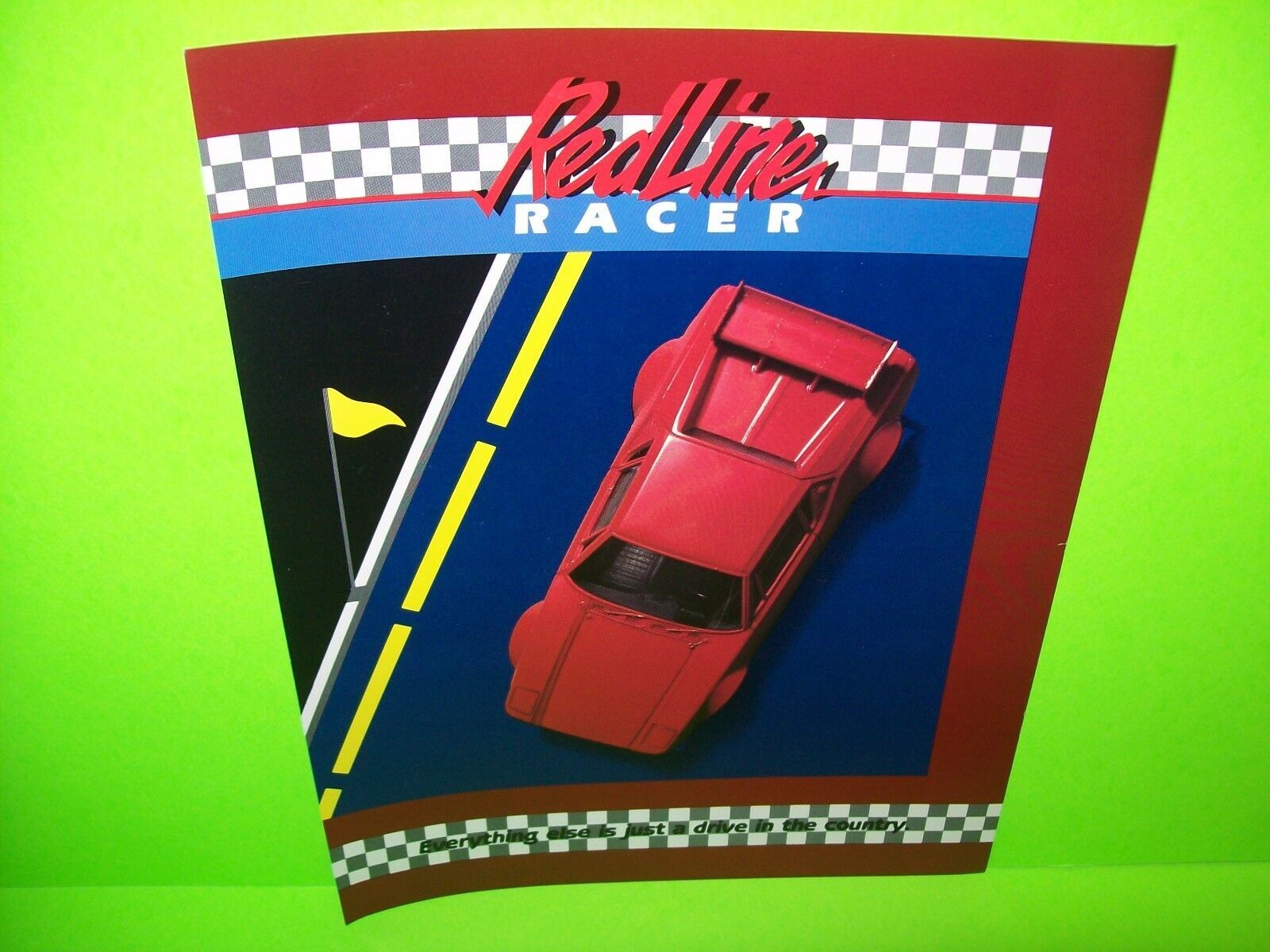 REDLINE RACER Original 1986 Video Arcade Game Promo Flyer Retro Vintage ...