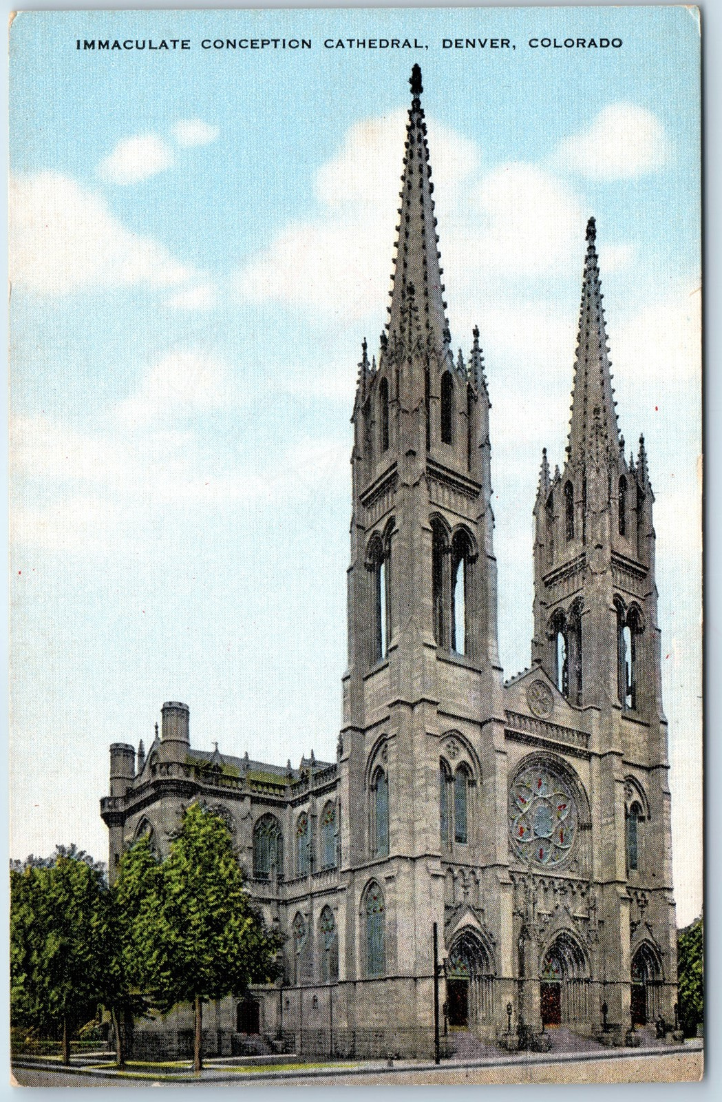 1940s Denver CO Immaculate Conception Cathedral Medieval Tartaria Old ...