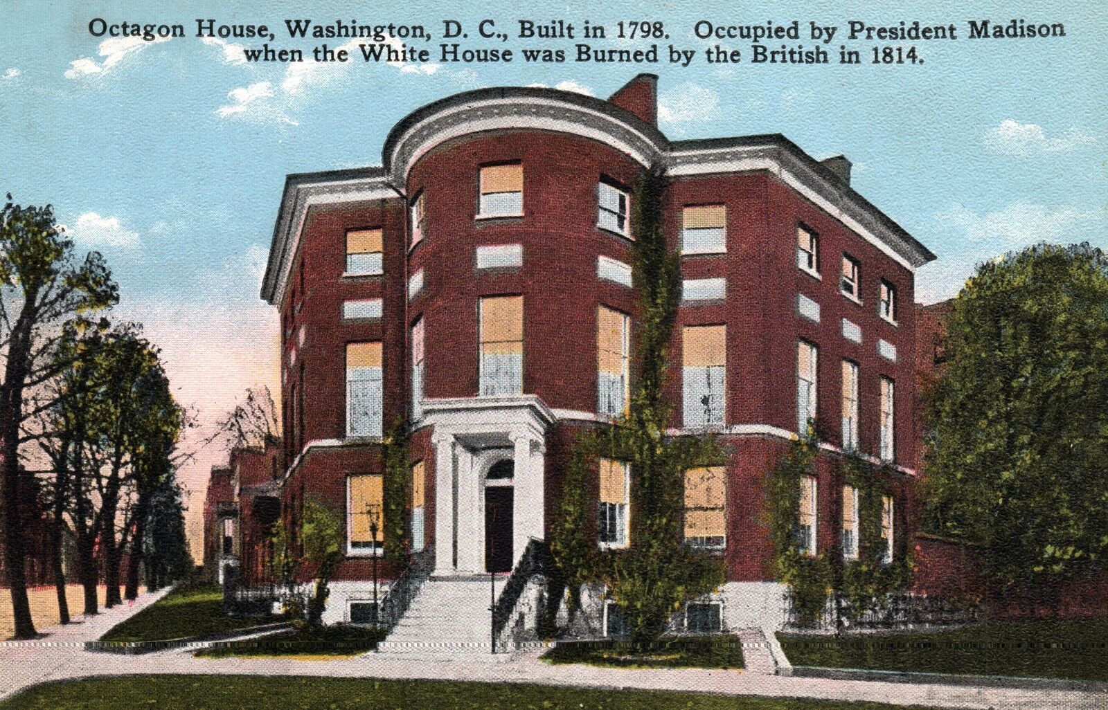 Vintage Postcard Octagon House Occupied by President Madison in 1814 C ...