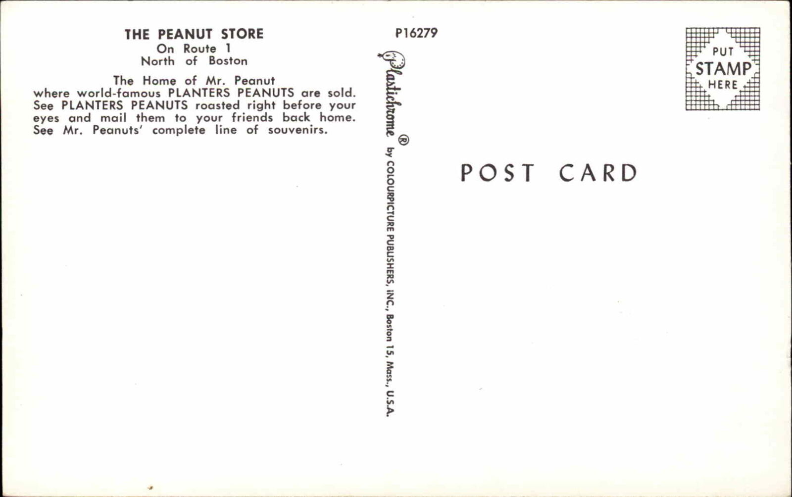 Boston Massachusetts MA Peanut Store Planters Giant Peanut Mascot ...