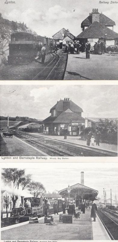 Lynton Barnstaple Railway Station 3x 1970s Vintage View Postcard s ...