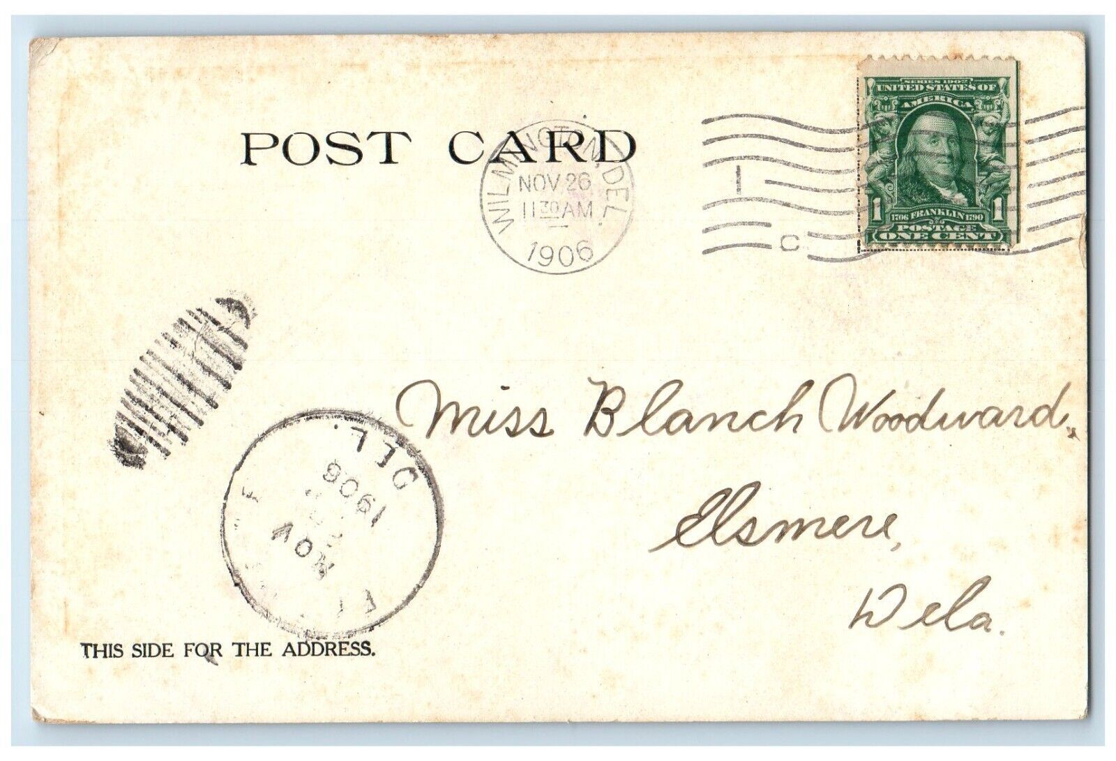 1906 The Summer Girl Big Hat Flowers Wilmington Delaware DE Antique ...