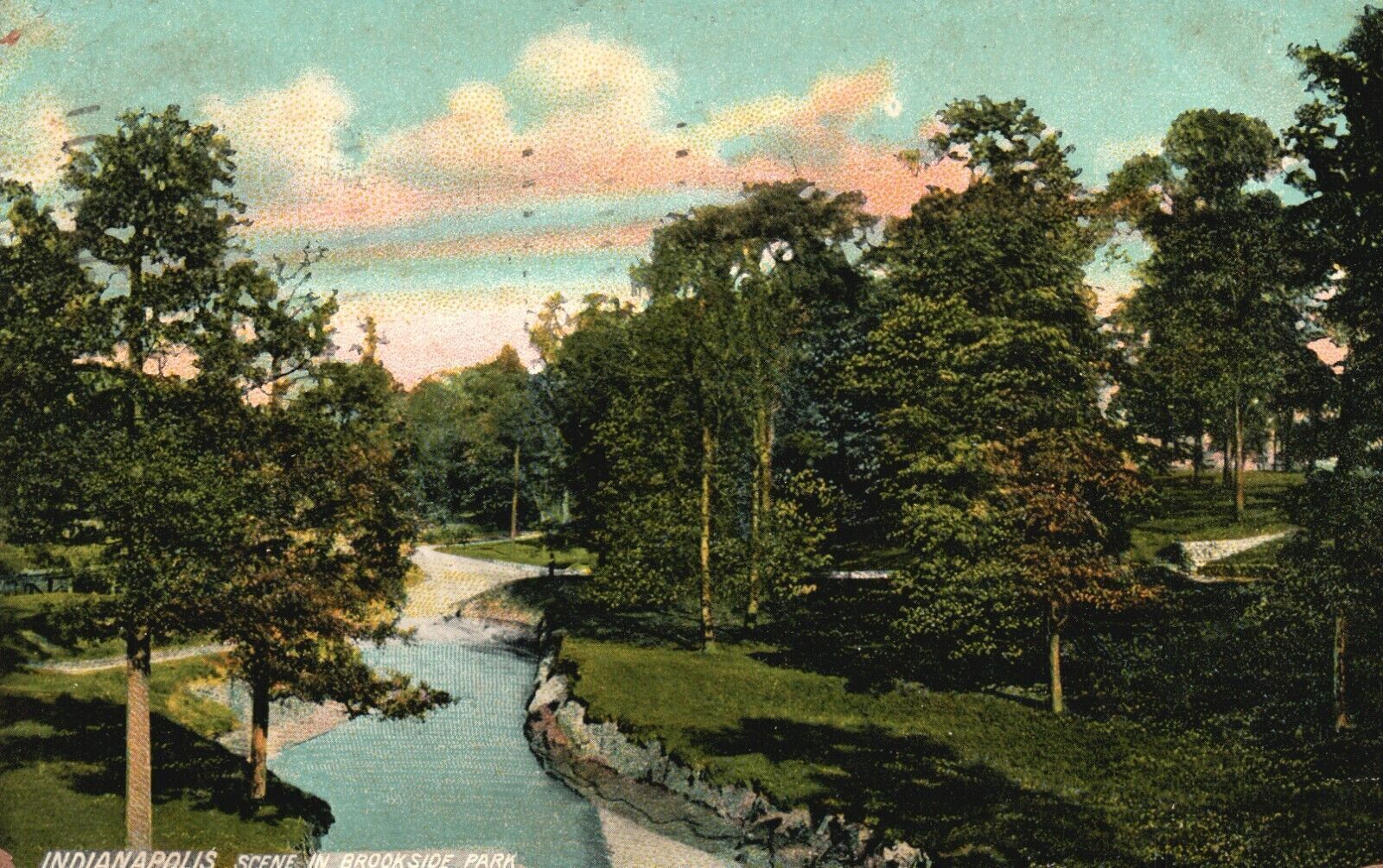 Vintage Postcard 1910 Scene in Brookside Park Indianapolis IN Indiana ...