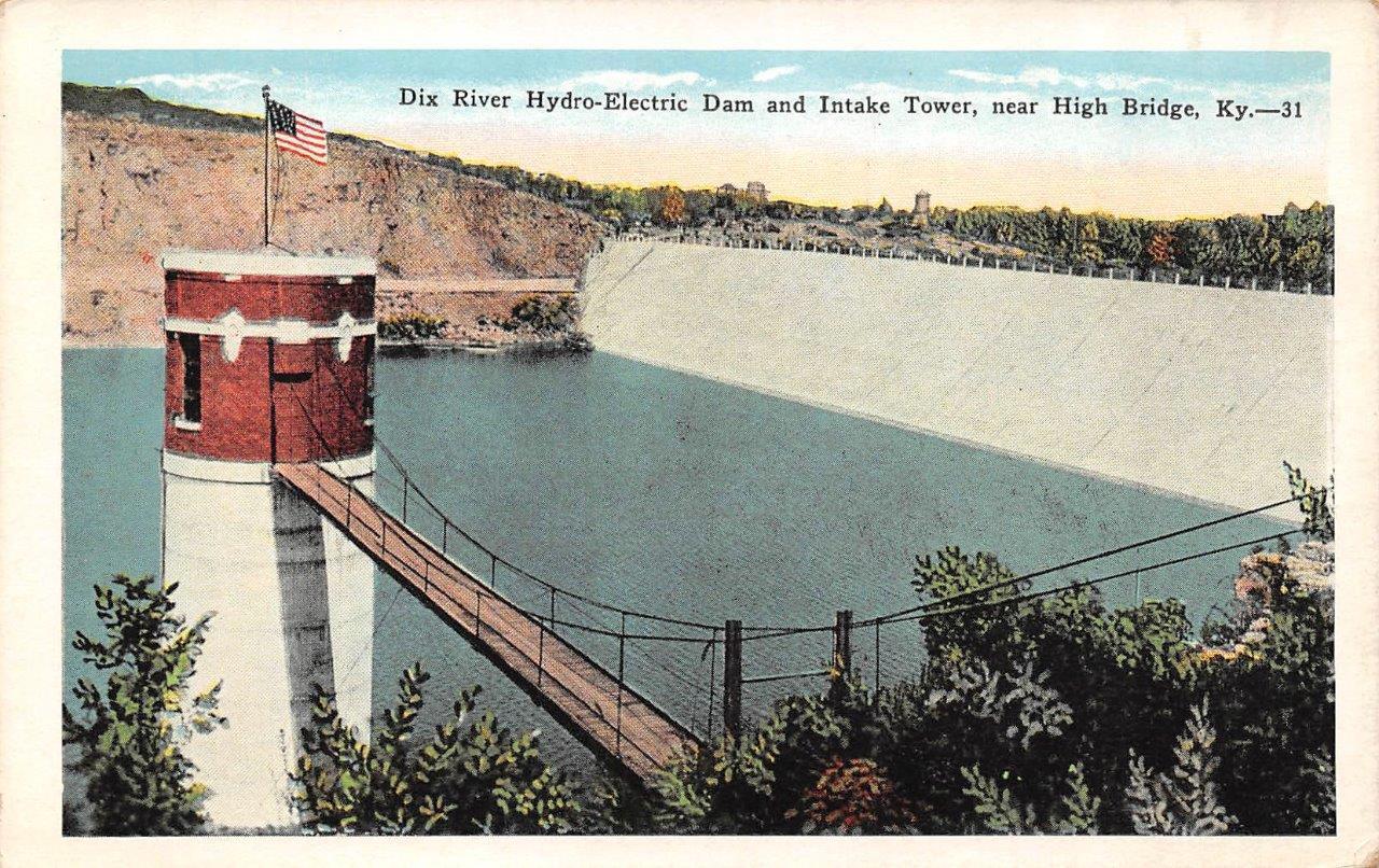 HIGH BRIDGE, Kentucky DIX RIVER HYDRO-ELECTRIC DAM & TOWER c1920's ...