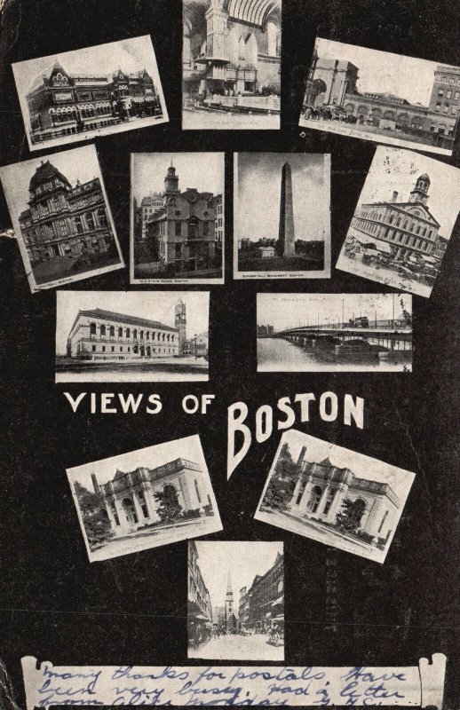 Vintage Postcard 1907 The Views Landmarks Tourist Spots Boston ...