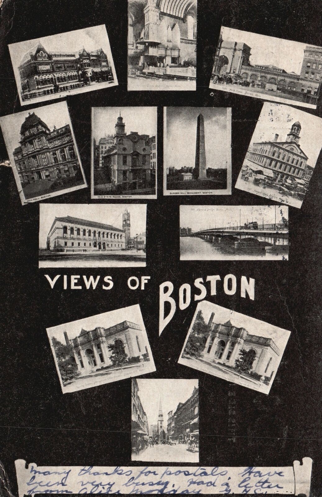 Vintage Postcard 1907 The Views Landmarks Tourist Spots Boston ...