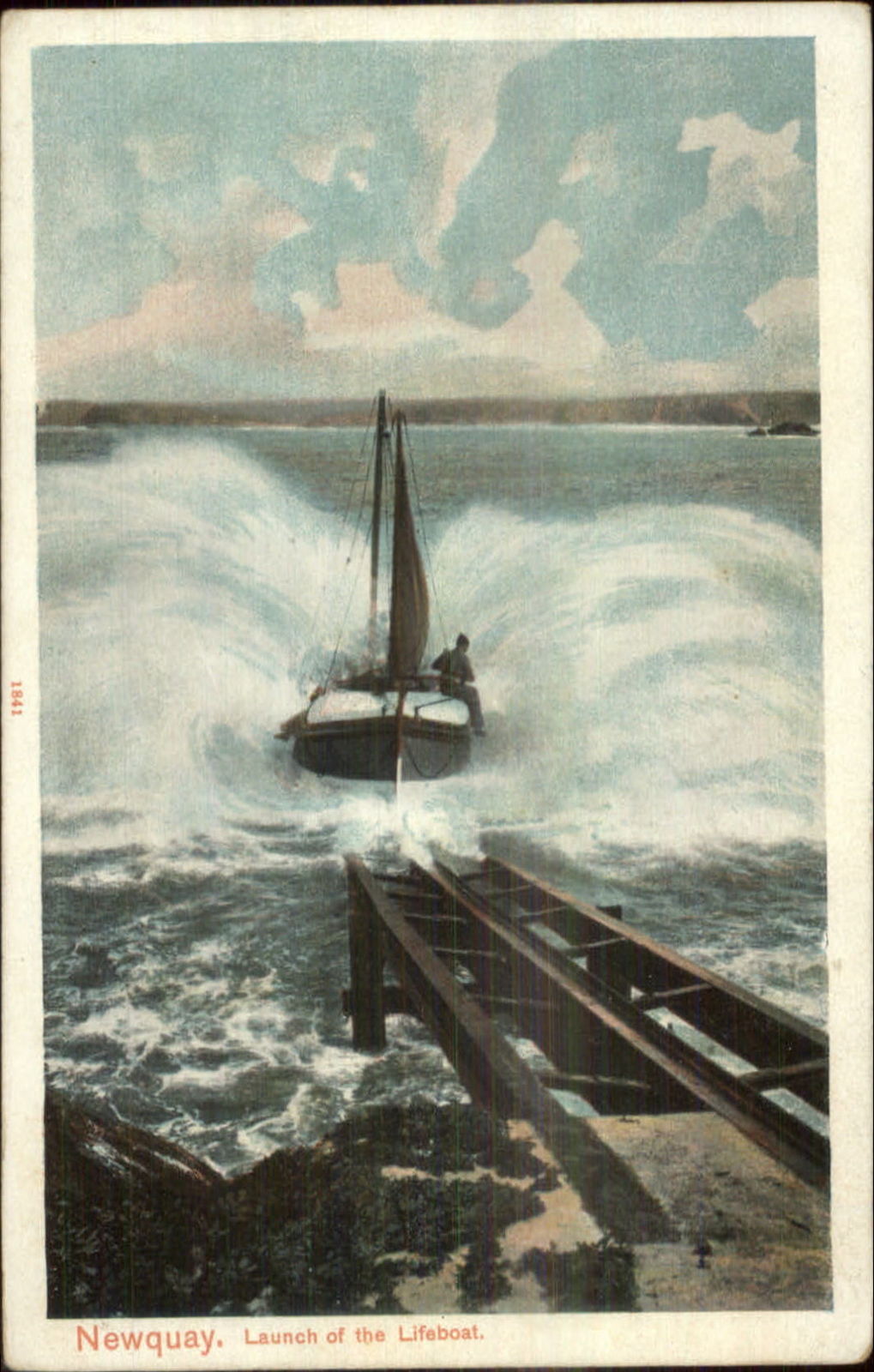 Newquay Launch of Lifeboat Life Saving c1910 Postcard | Europe - United ...