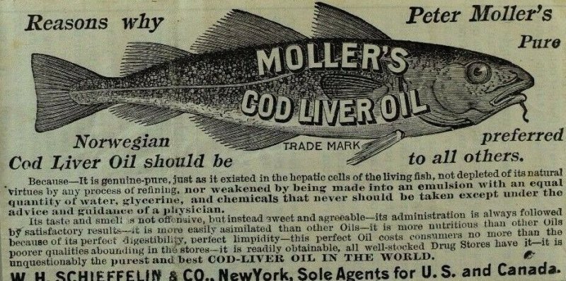 Vintage Victorian Print Ad Peter Moller's Cod Liver Oil W.H Schieffelin ...