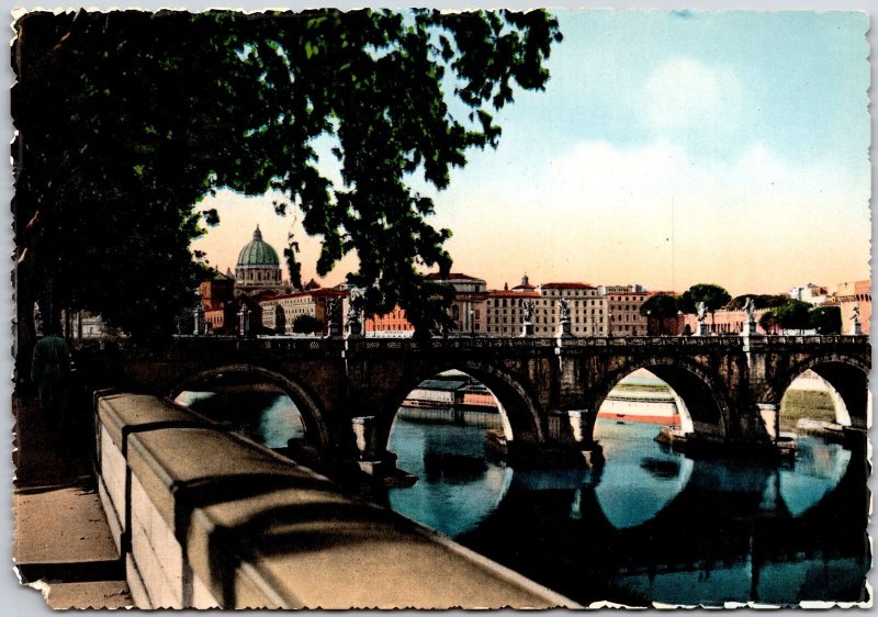 Roma Lungotevere Rome Italy Suspension Bridge Postcard | Europe - Italy ...