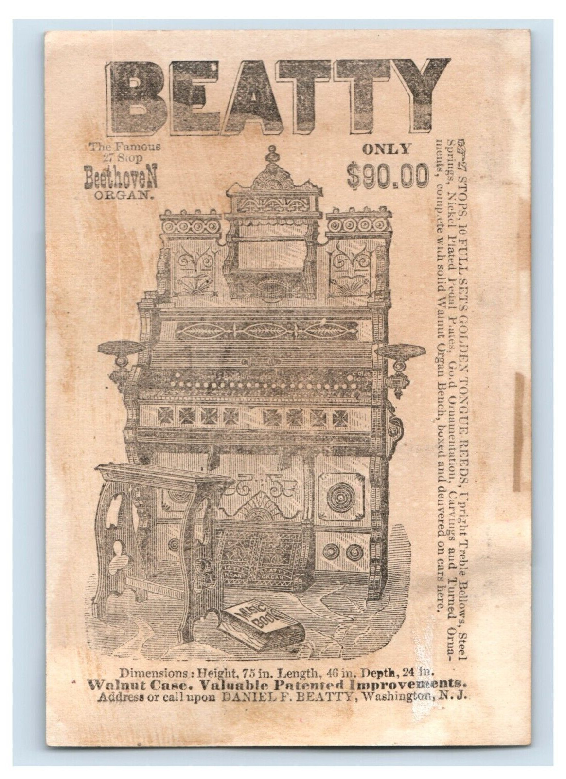 1880s Beatty Beethoven Organs Cherubs & Letters Set Of 3 Fab! P126 ...