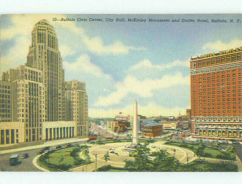 Linen CITY HALL AND STATLER HOTEL Buffalo New York NY HQ4233 | United ...