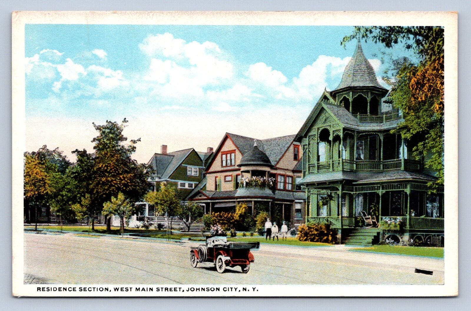 K7/ Johnson City New York Postcard c1910 Residence Section Main St 433 ...