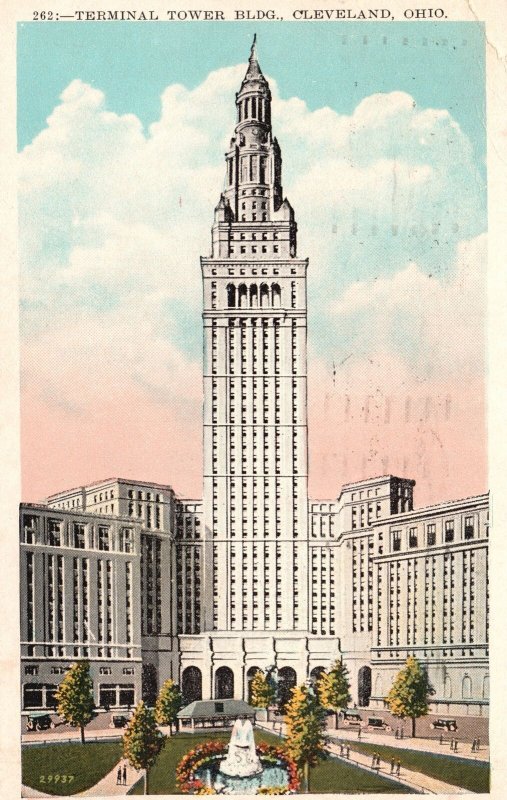 Vintage Postcard 1930's Terminal Tower Building Historic Landmark ...