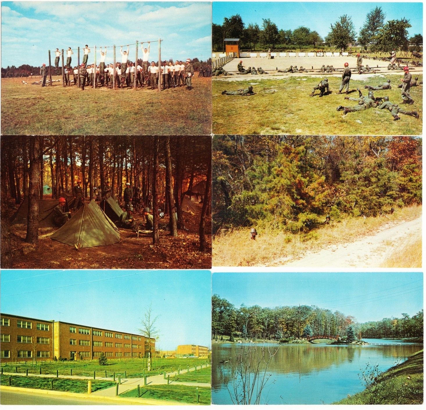 Fort Dix NJ Basic Training Barracks and Lake Lot of 6 Postcards 1950s ...