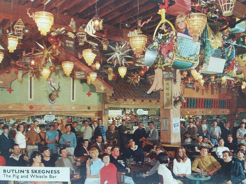 The Pig & Whistle Bar Butlins Holiday Camp Skegness Vintage Postcard ...