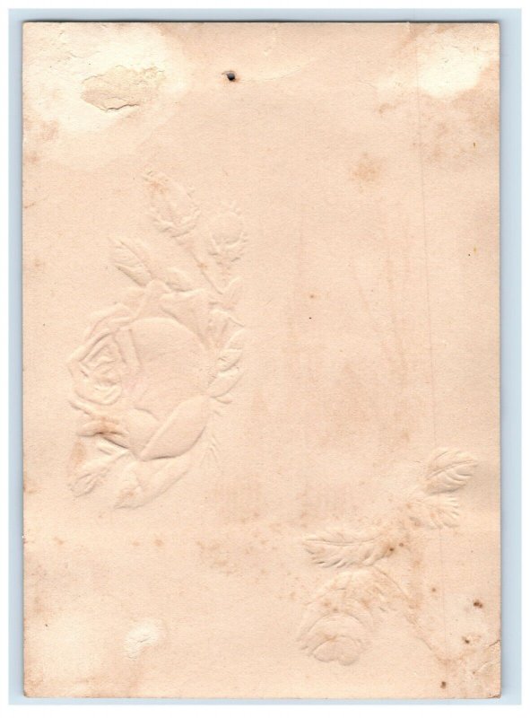 1880s Embossed Victorian Christmas Card Crescent Moon Image Church #6C ...