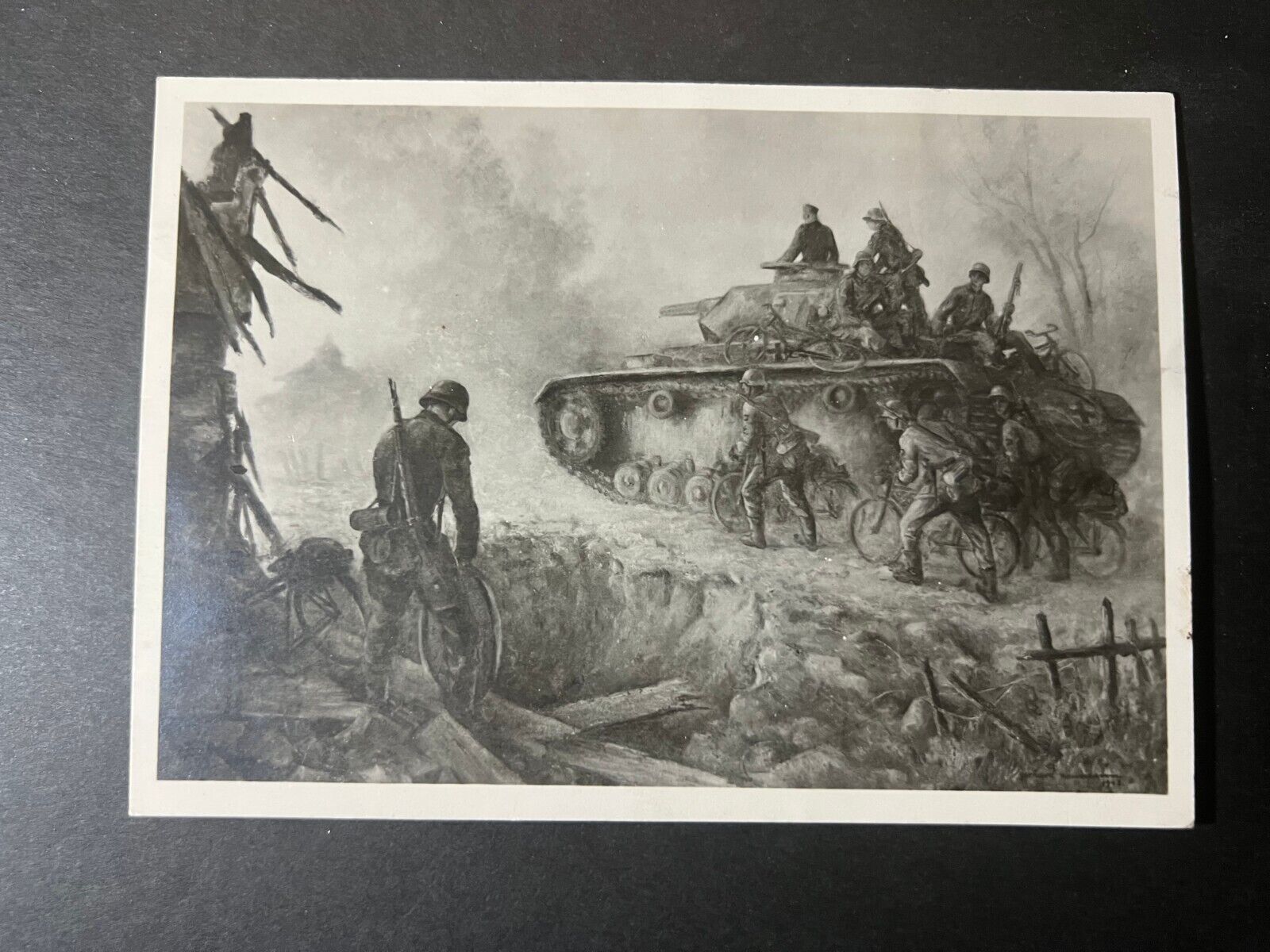 1944 Mint Germany Postcard Panzer Tank Infantry Weaponry Artist WW2 ...