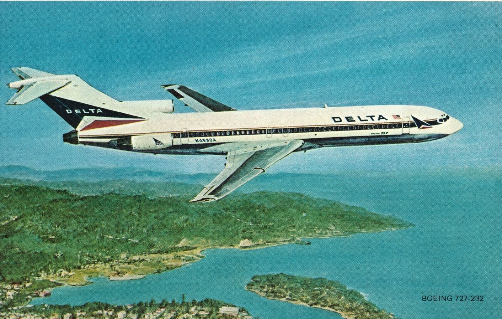 Vintage Postcard Delta Airlines Major Aircraft Fleet Modern Jets Wide ...