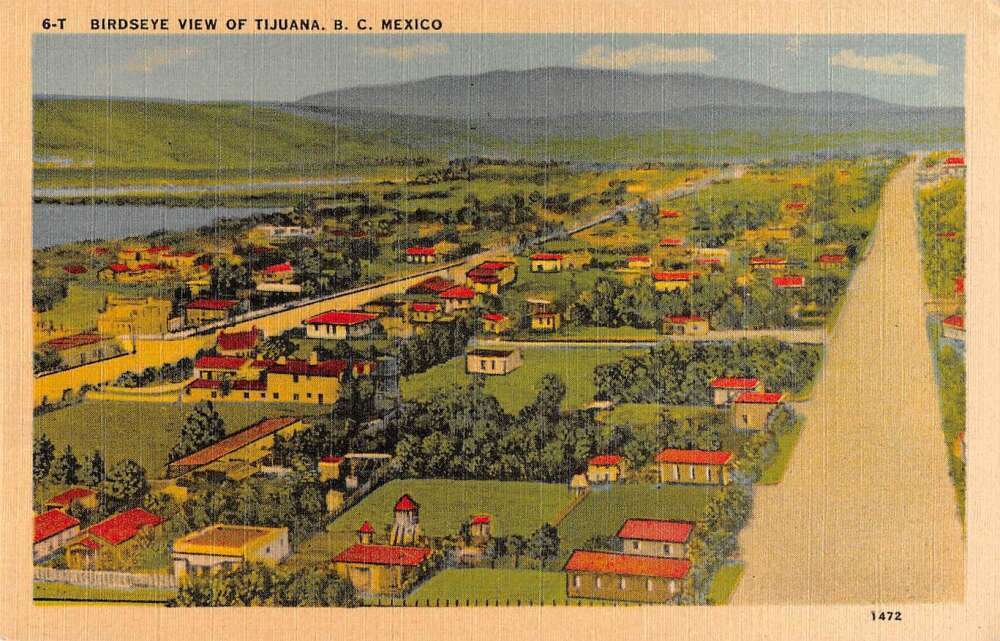 Tijuana Mexico Birds Eye View Linen Vintage Postcard AA34754 | Latin ...
