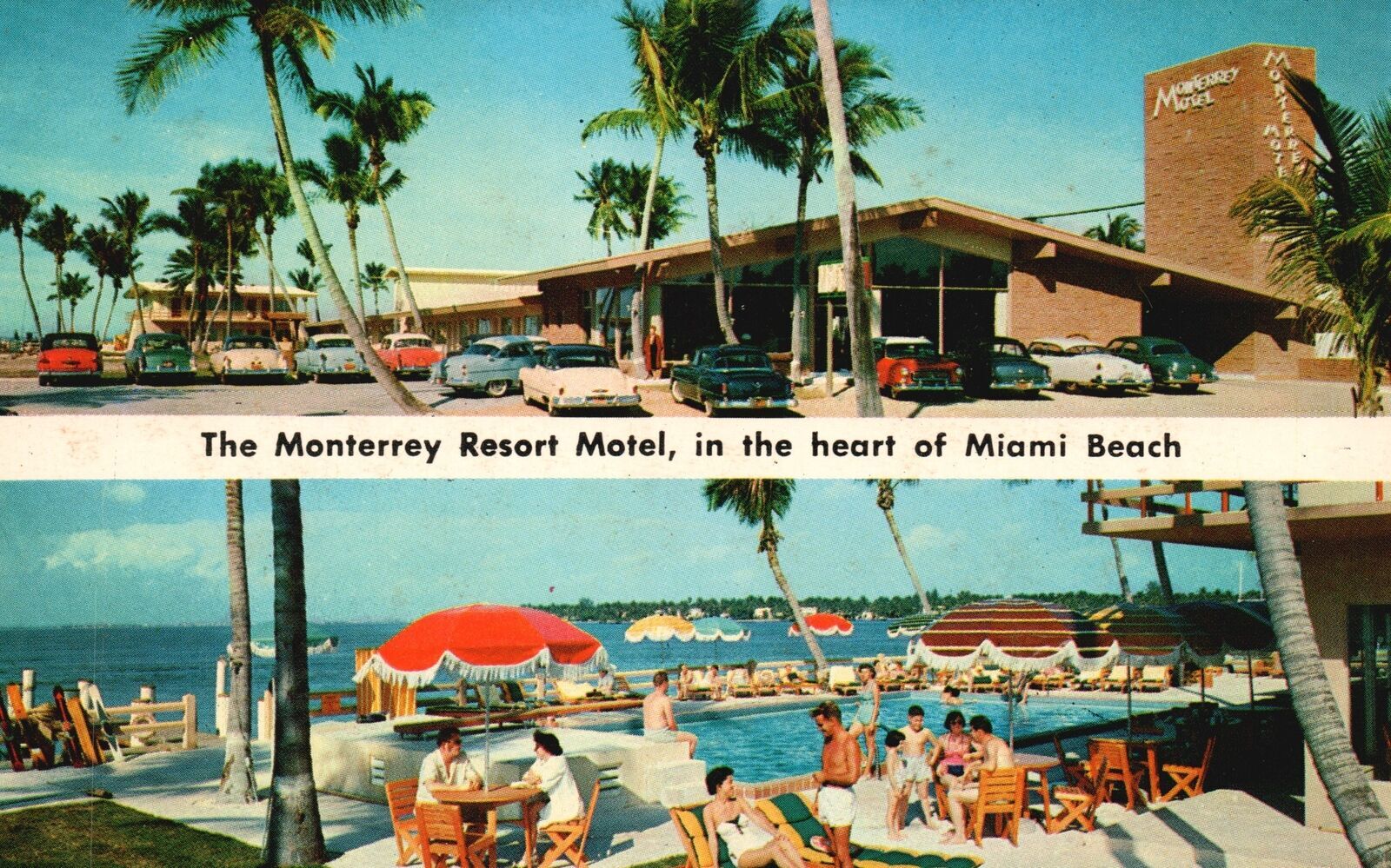 Vintage Postcard Monterey Resort Motel in the Heart of Miami Beach ...