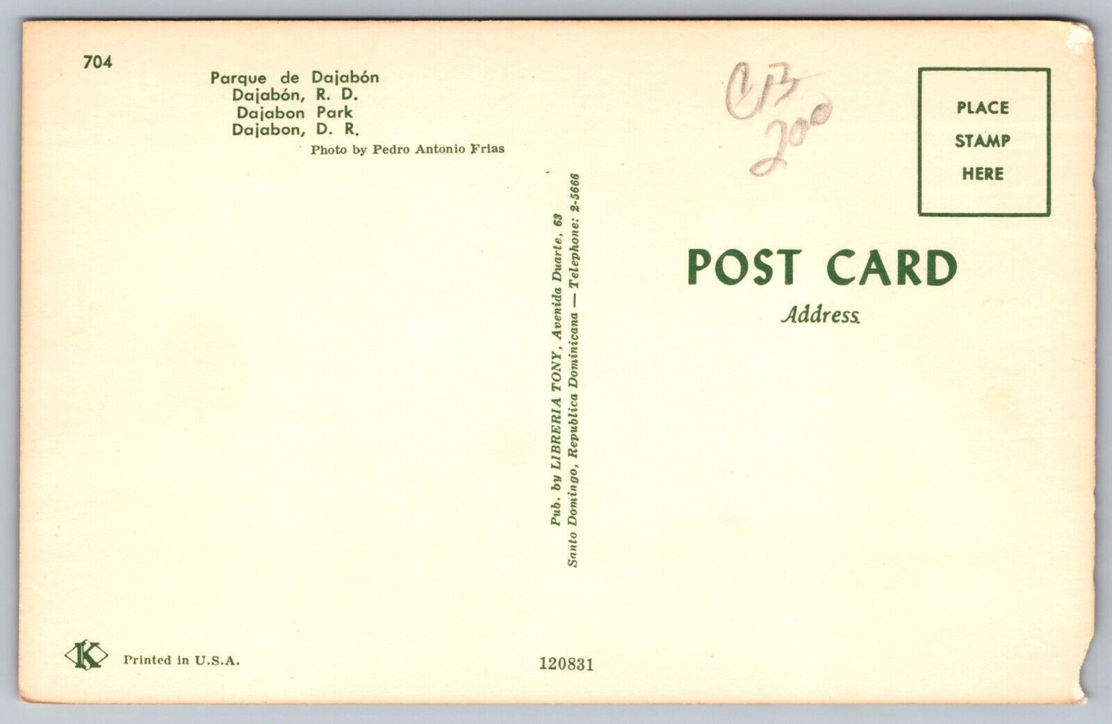 Dajabon Park Dominican Republic Palms Street View Libreria Tony Vintage ...