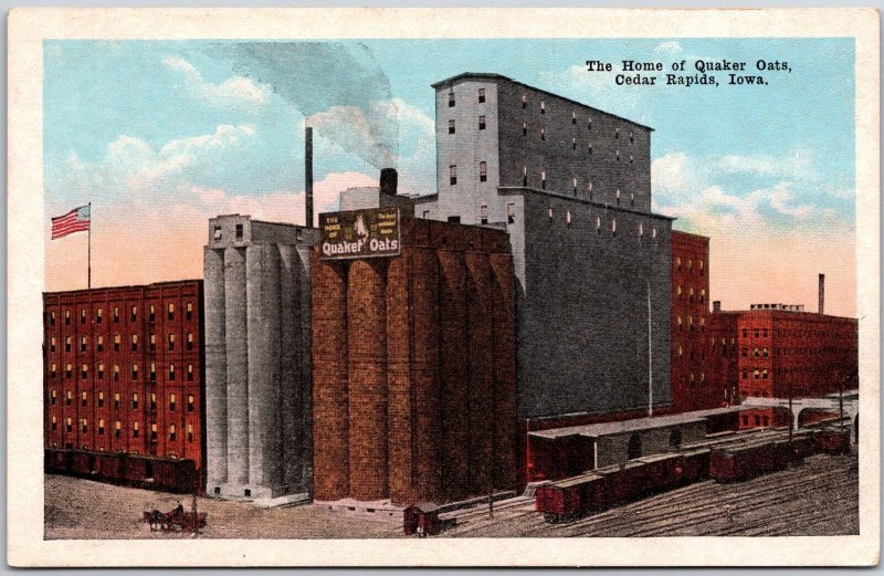 The Home of Quaker Oats Cedar Rapids Iowa IA Factory Building Postcard ...