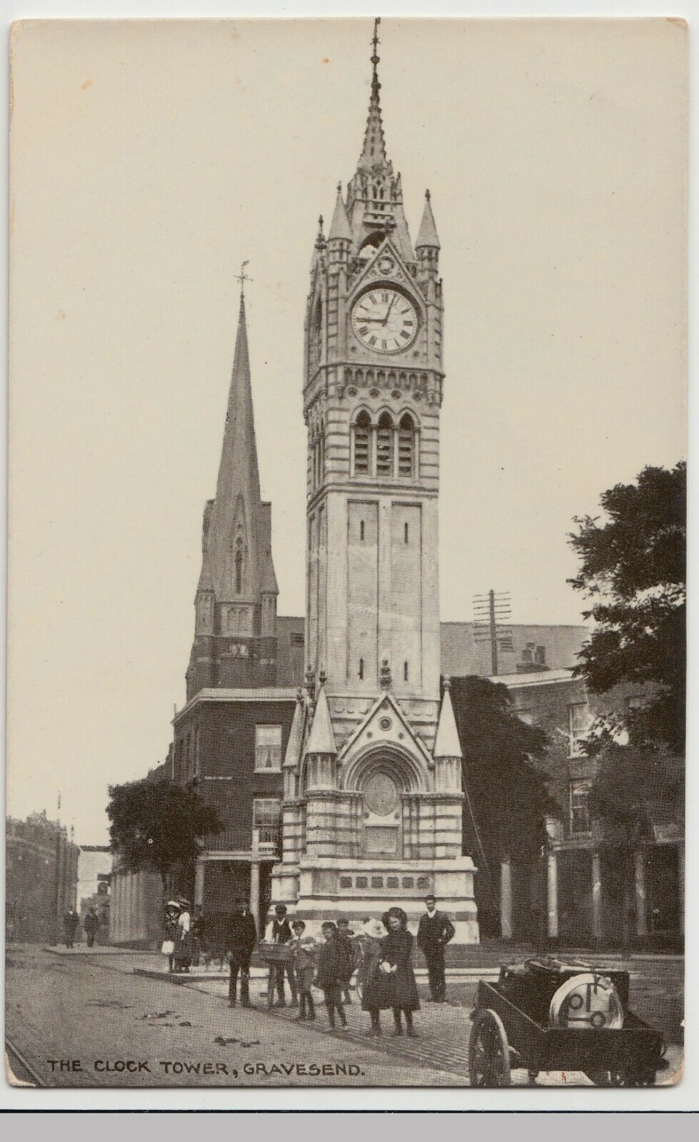 Kent; The Clock Tower, Gravesend PPC, 1917 PMK, To Miss Mors ...