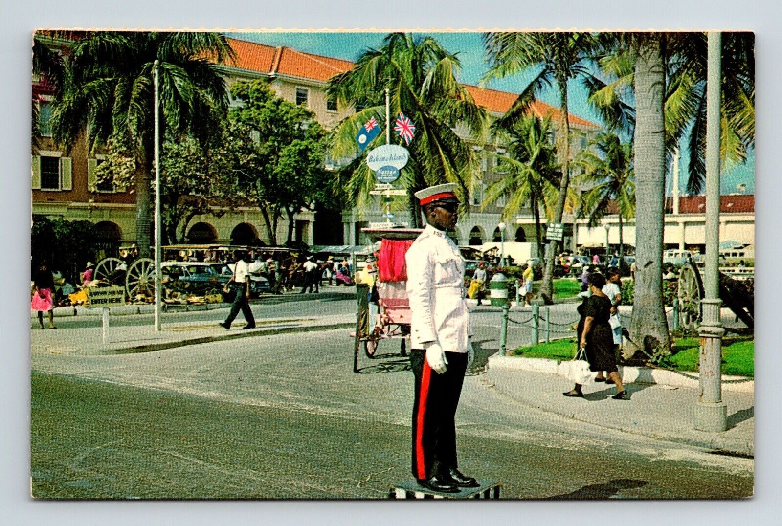 Bahama Islands Nassau Traffic Policeman Street View Rawson Square Palms ...