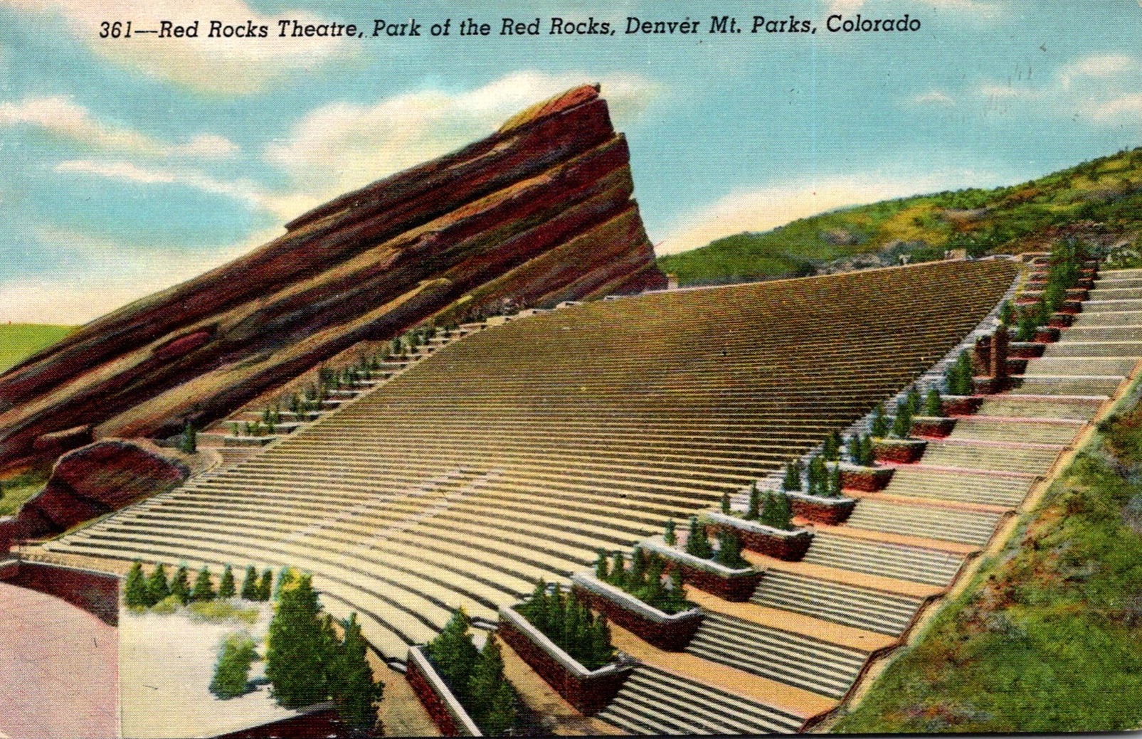 Colorado Park Of The Red Rocks Red Rocks Theatre Curteich | United ...