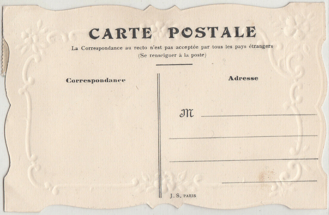 Embossed 1st of April 1911 greetings postcard emboss fish & roses ...