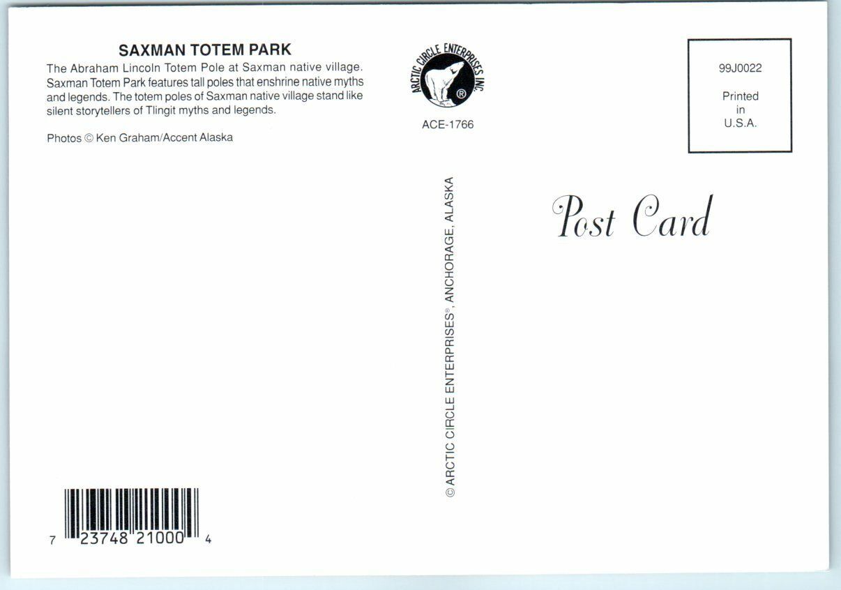 Postcard - Saxman Totem Park - Ketchikan, Alaska | United States ...
