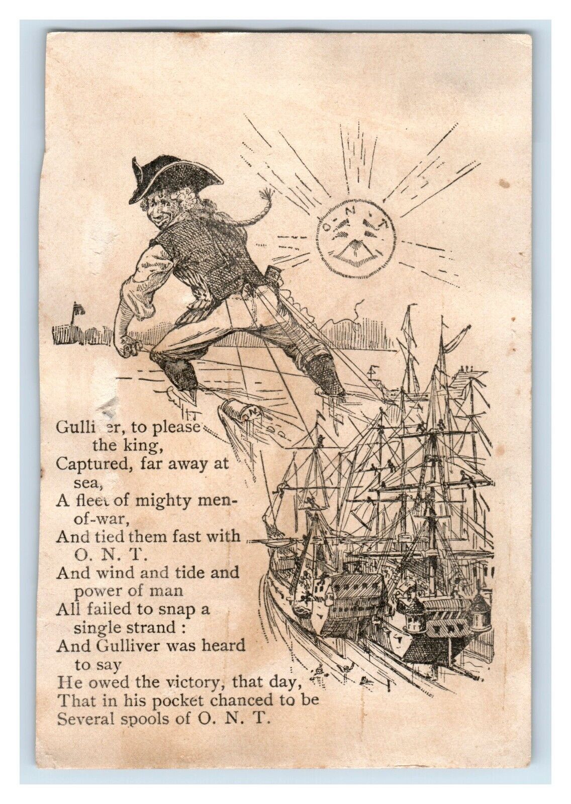 1880s Scrap Lot Of 2 Clark's Thread Rhyme & Reason Tom Thumb Palmer Cox ...