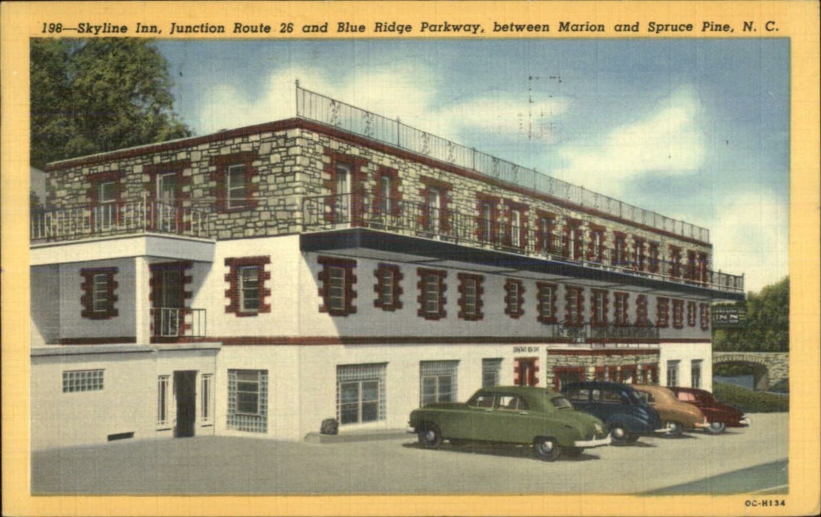 Skyline Inn Blue Ridge Parkway Marion & Spruce Pine Rte 26 Linen ...