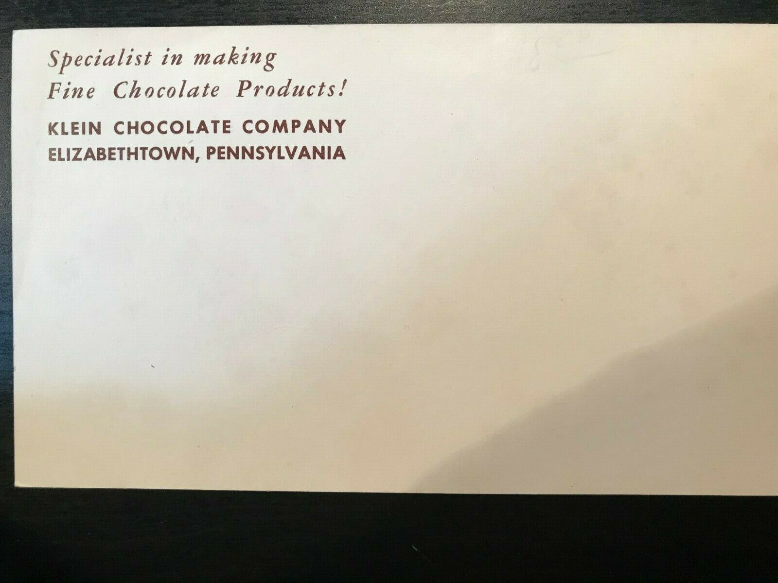 Vintage Postcard 1963 50th Anniversary Klein Chocolate Company ...