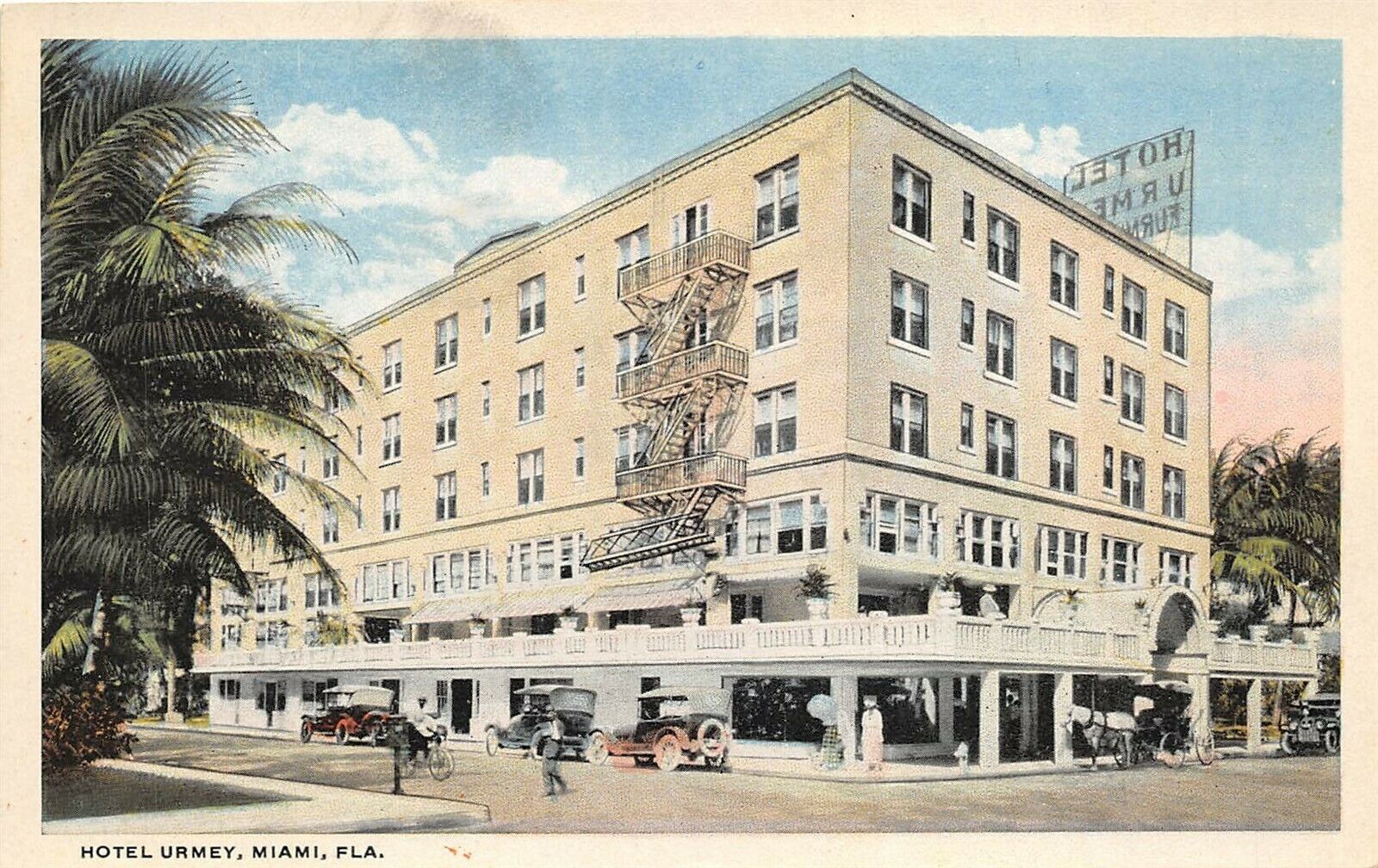 Miami Florida 1920s Postcard Hotel Urmey | United States - Florida ...