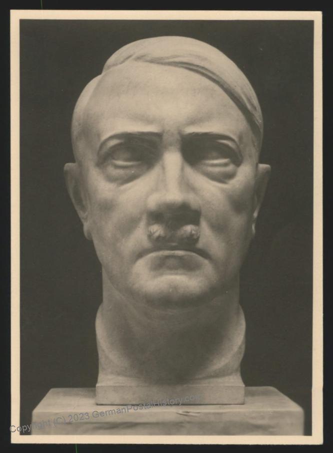 3rd Reich Germany Hitler Model Bust Portrait Verlag Kuehne RPPC UNUSED ...