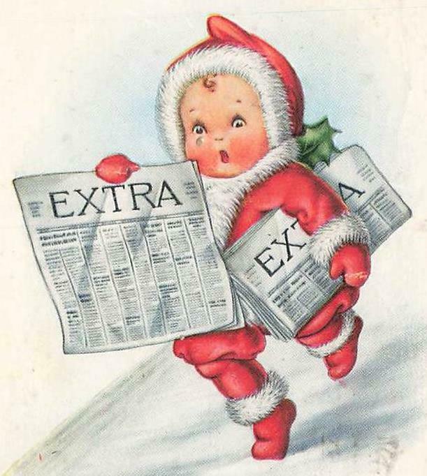 c1915 Extra Extra Merry Christmas Newsboy Selling Newspapers P31 ...