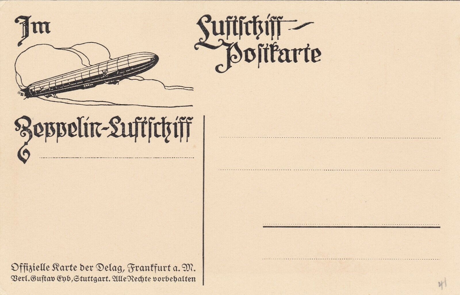 Zeppelin Postcard Germany Aerial View Gustav Eyb - View of Rhein ...