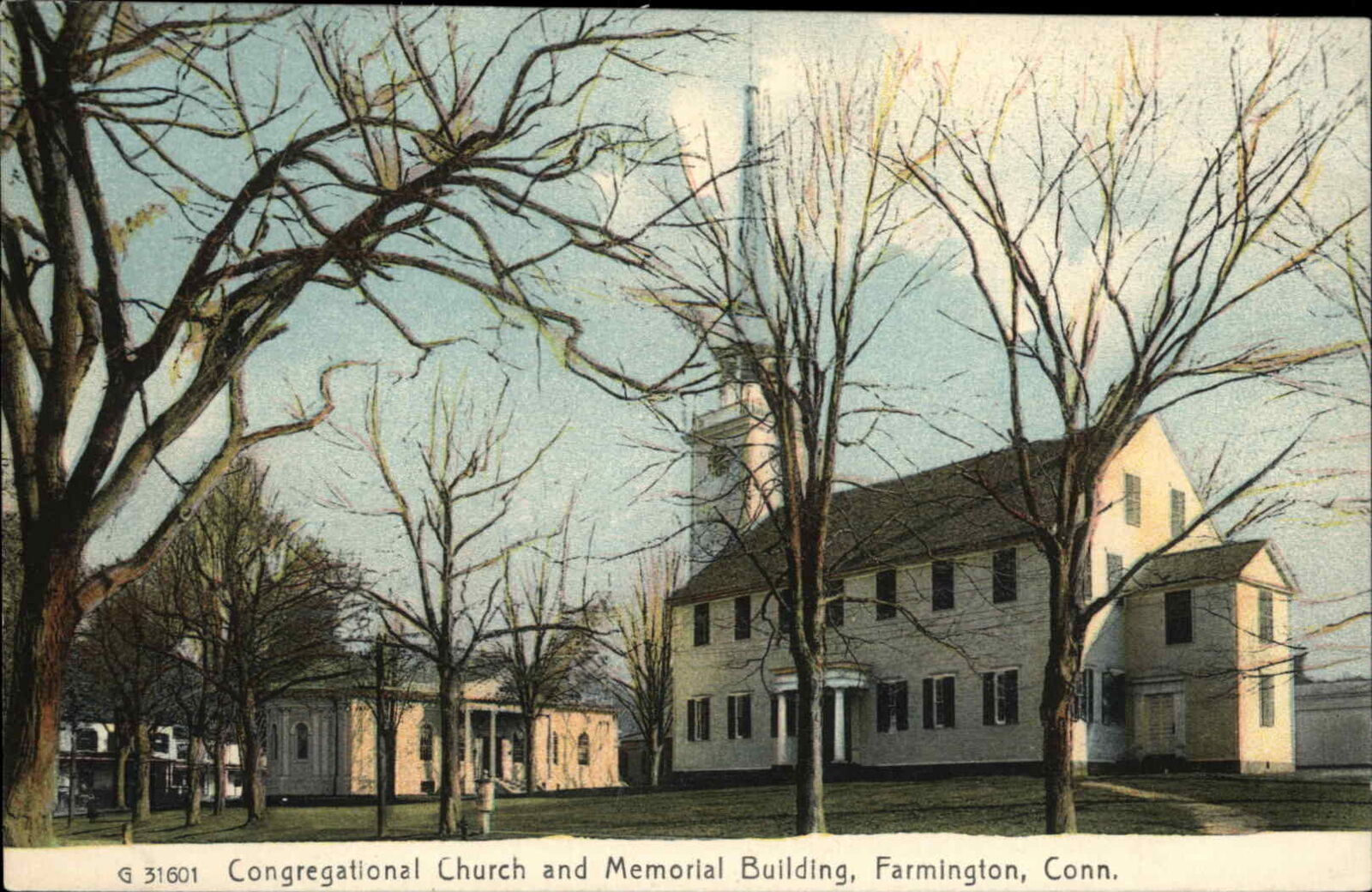 Farmington Connecticut CT Church Memorial Building Rotograph c1900s-10s ...